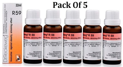 Pack de 5 gouttes détoxifiantes Dr. Reckeweg R59 perte de poids obésité ...