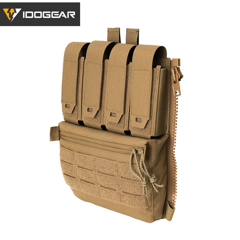 IDOGEAR Tactical BackPack Zip On Back Panel Quad Mag Holder Support Bag ...