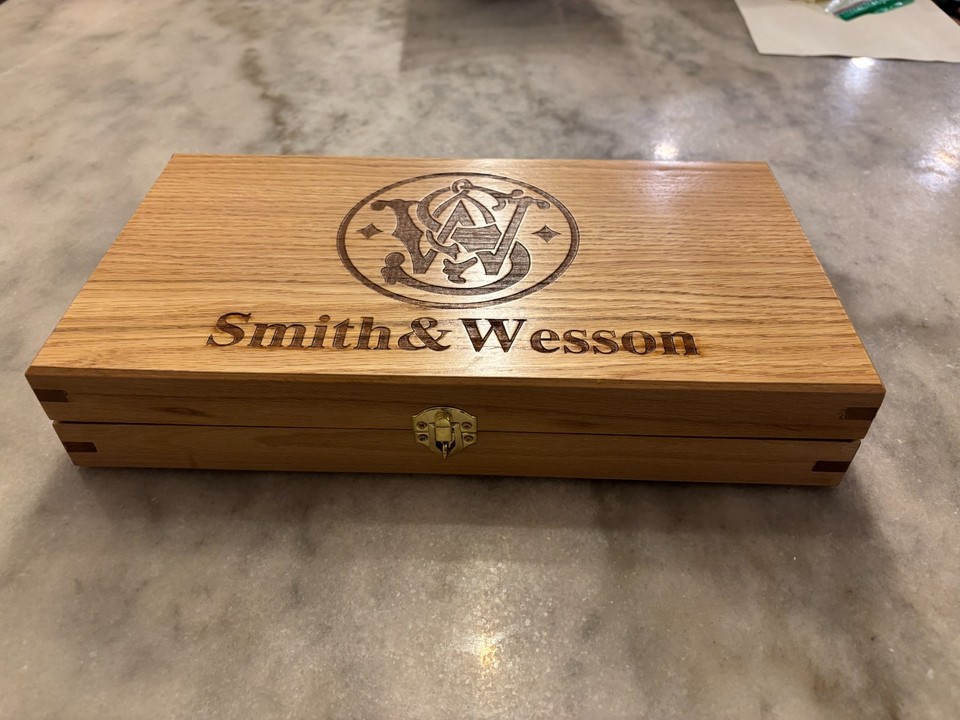 Hand Crafted light Smith and Wessen Solid wood Storage boxes, gun case ...