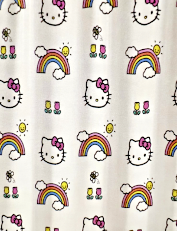 Hello Kitty Shower Curtain Rainbow 72x72 Cotton Sanrio Christmas Gift ...