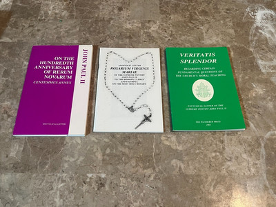 Lot of 3 Pope John Paul II Encyclical Letters- Veritas Splendor & 100th ...