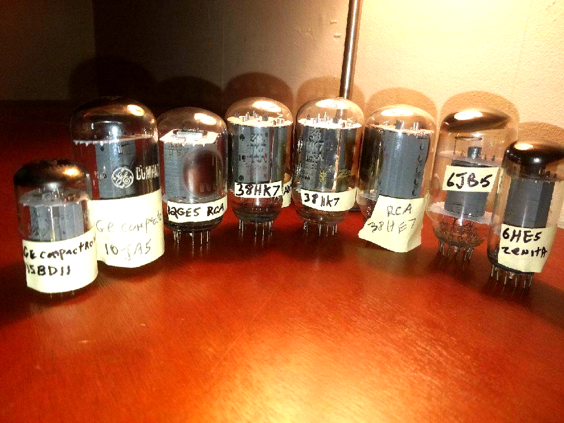 38HK7 38HE7 6HE5 10JA5 6JB5 12GE5 15BD11 VACUUM TUBES LOT ZENITH RCA GE ...