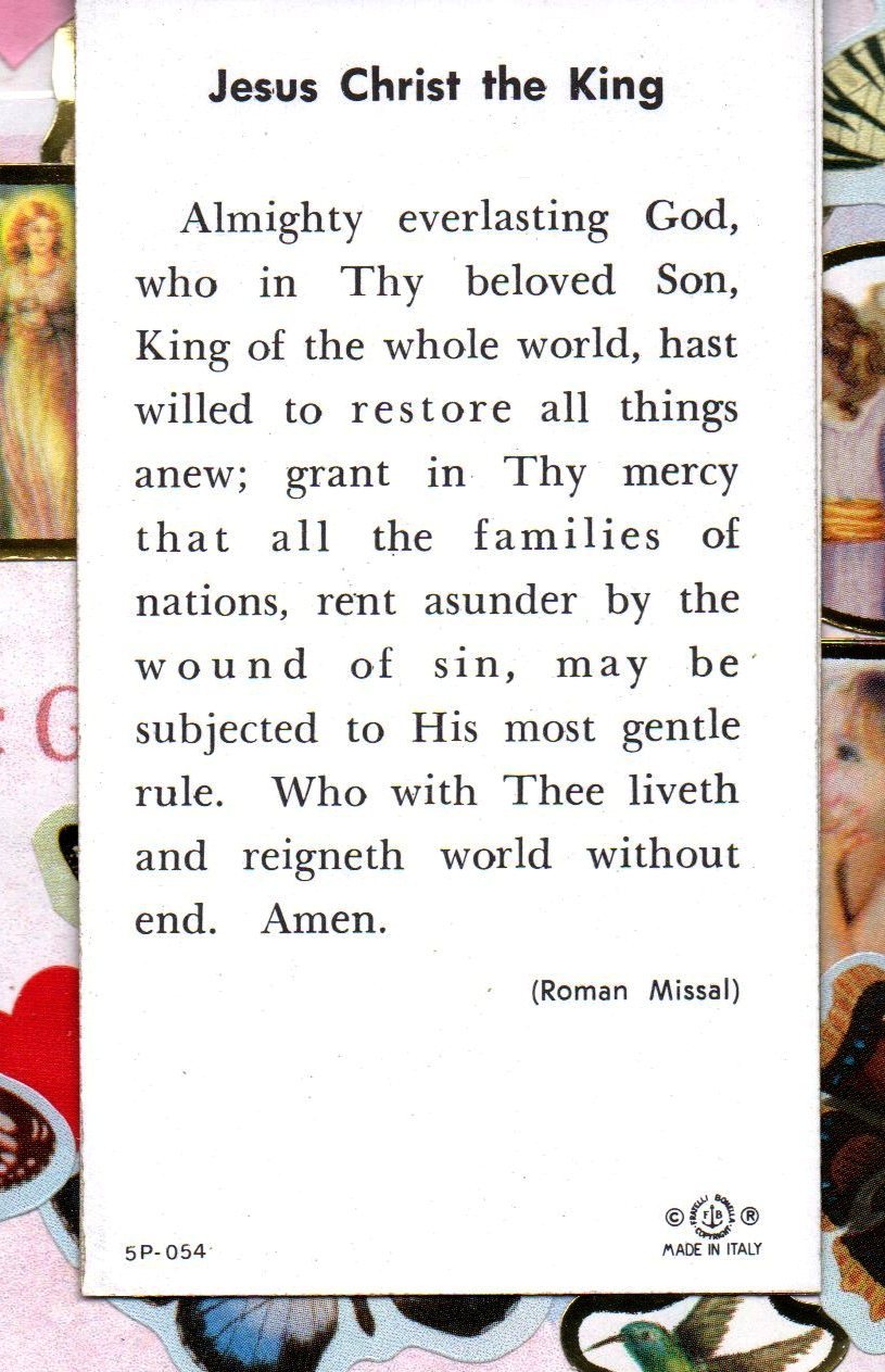 Christ the King with Prayer to Jesus Christ the King - Paperstock Holy ...