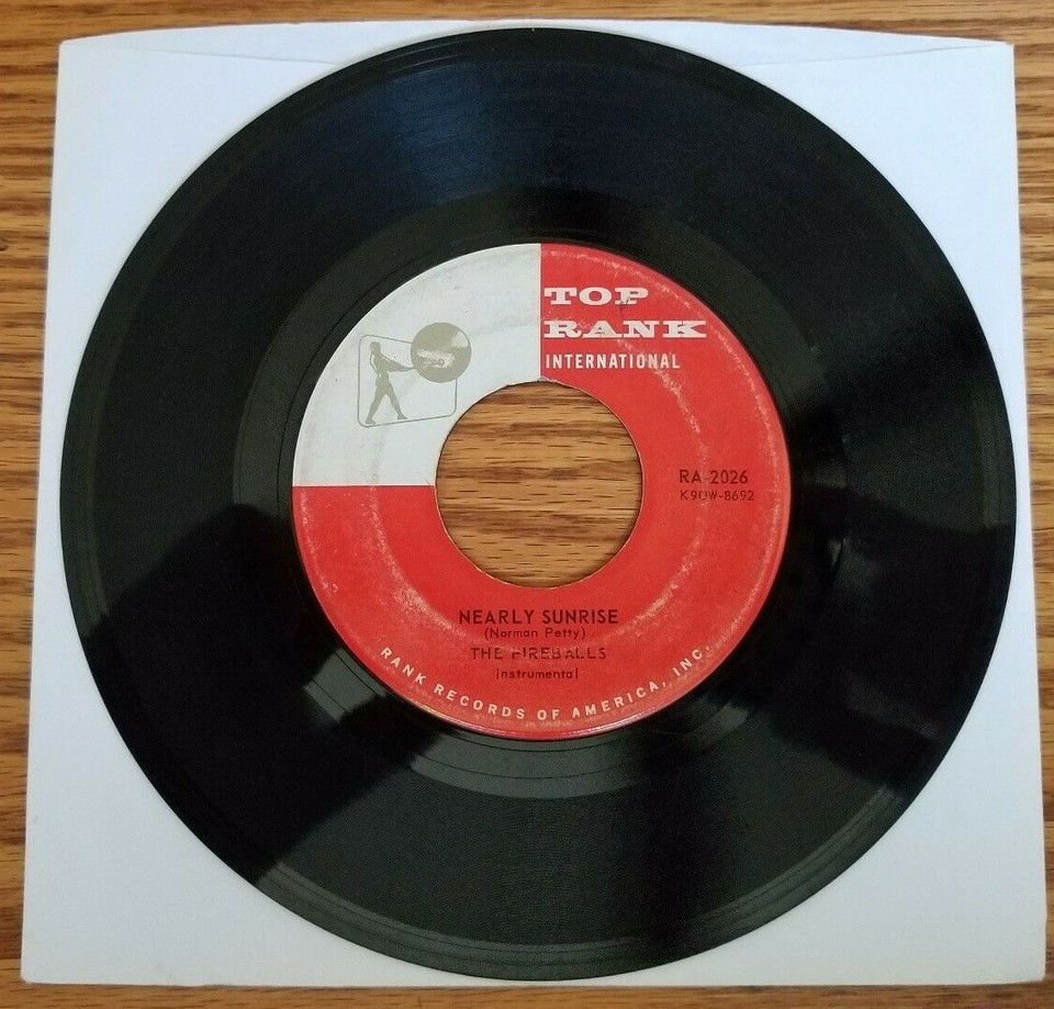 Vintage 45 The Fireballs Bulldog / Nearly Sunrise Top Rank RA 2026 '59 ...