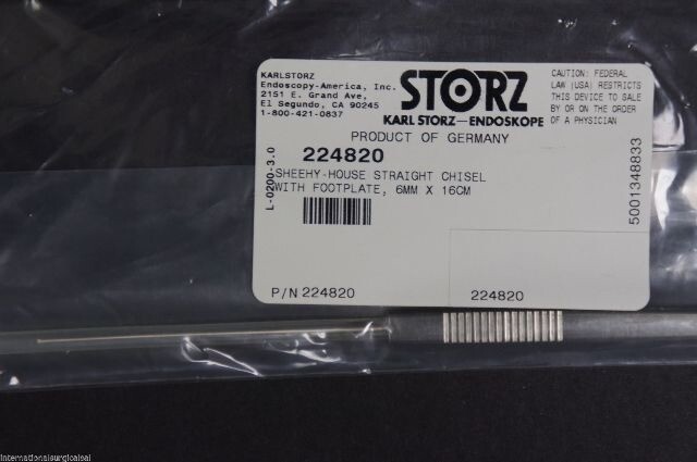 Karl Storz 224820 Sheehy House Straight Chisel With Footplate 6mm x ...