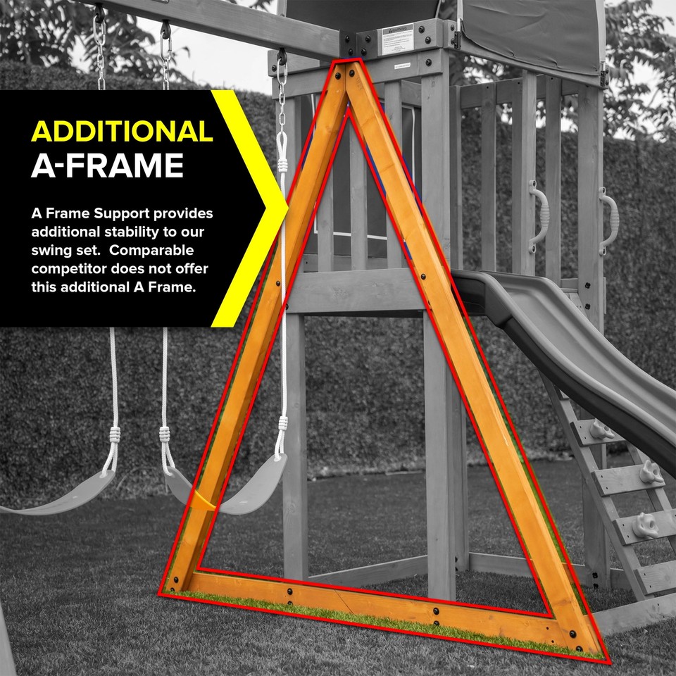 Wooden Swing Set Outdoor Slide Kids Backyard Playground Playset Playhouse AFrame | eBay