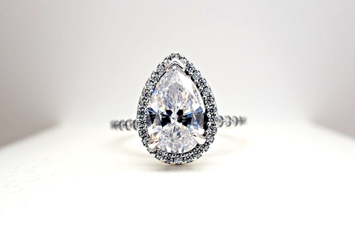 Authentic Pandora #193012C01-56 Sparkling Pear Halo Ring Size 7.5 | eBay