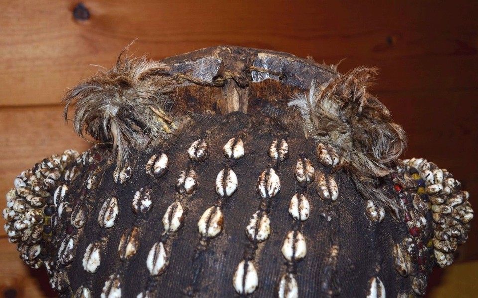 Antique African Kuba Tribe Rare Bongo Helmet Mask Cowrie Shells - Congo ...