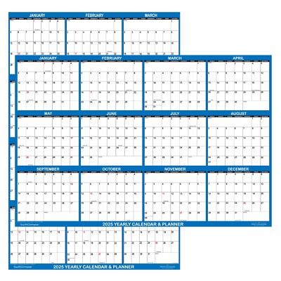 24x36 SwiftGlimpse 2025 Large Wall Calendar, Paper Folded, Yearly ...