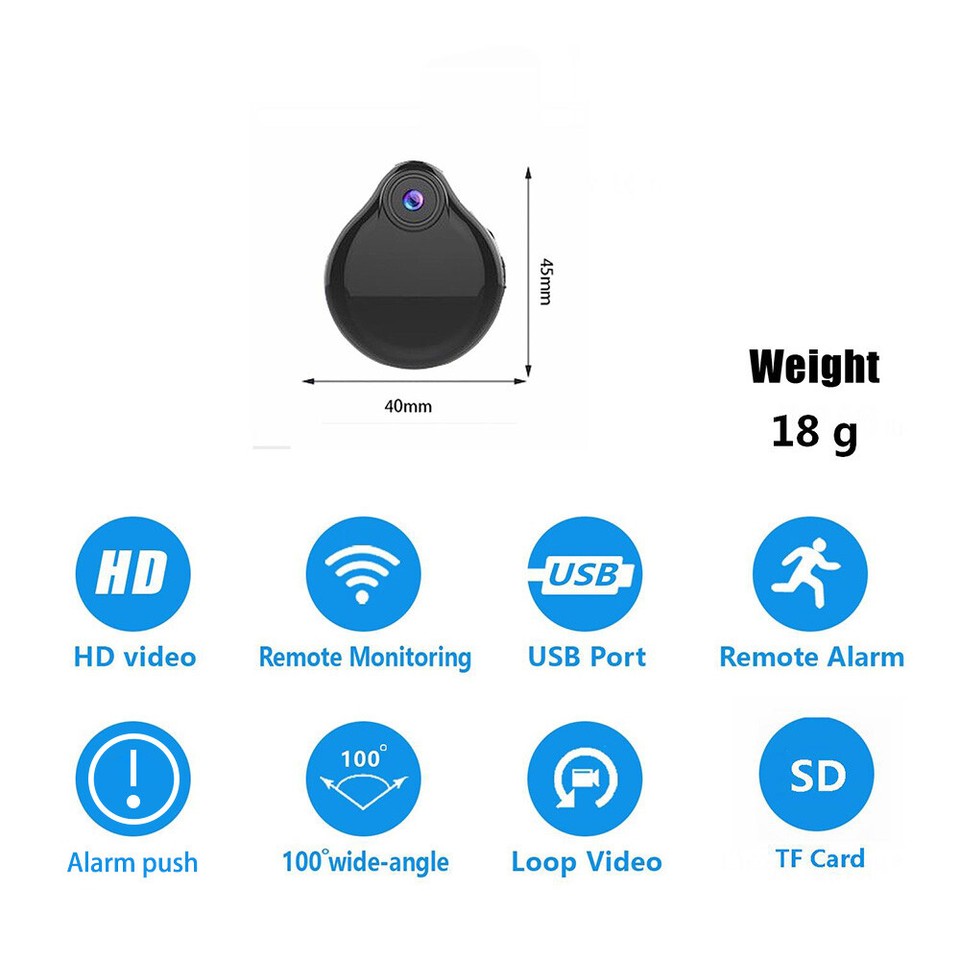 HD 1080P Secret Wearable Mini WIFI Camera Video Voice Recorder Necklace ...