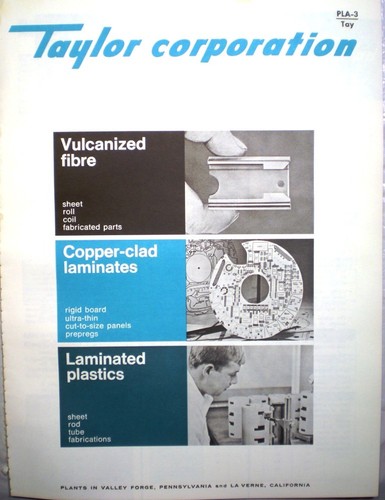 TAYLOR Plastics Catalog ASBESTOS Laminate Electric Appliance Insulation ...