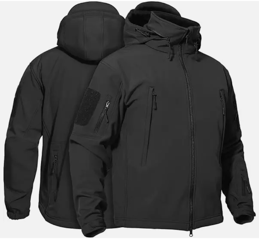 Tactical Jacket Mens Waterproof Military Work Fleece Hooded Full Zip ...