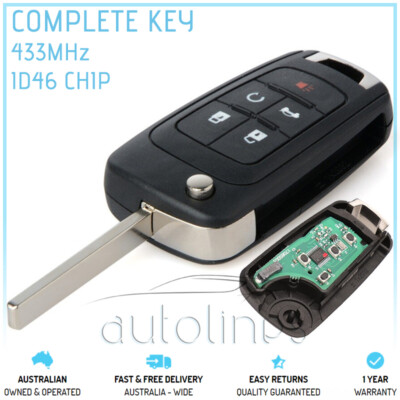 Fits HOLDEN COMMODORE VF 2013-2017 FOB 5 Button Remote Complete Key ...