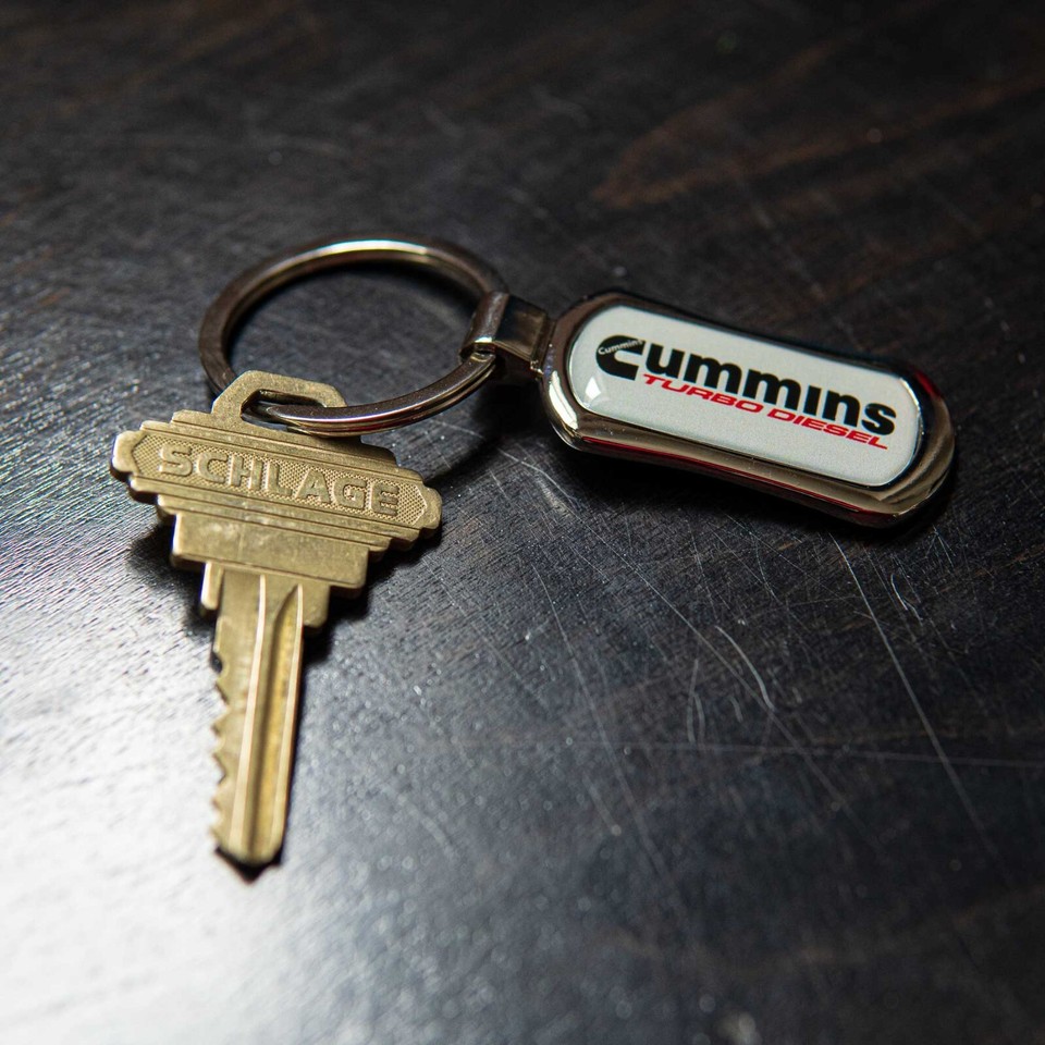 Cummins Keychain Turbo Diesel Metal Chrome Key Ring Tag FOB Engine ...
