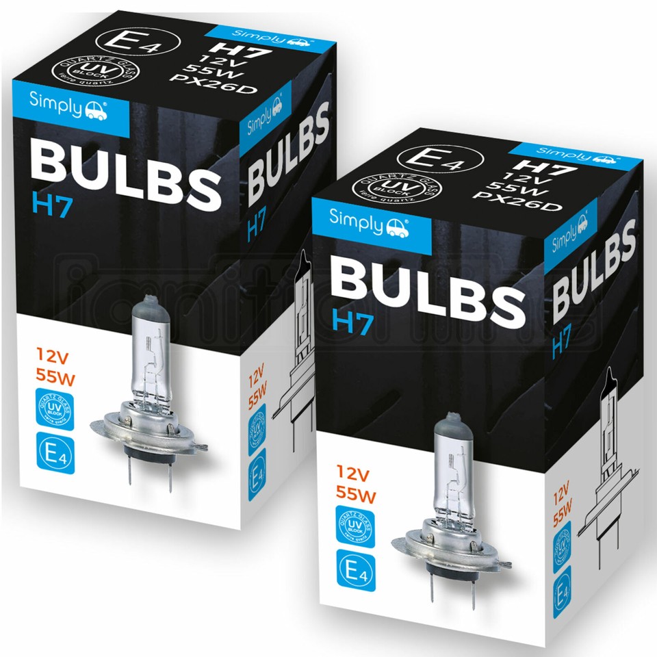 H7 Bulbs 477 499 12v 55W PX26d Car headlight Halogen Bulb New Boxed ...