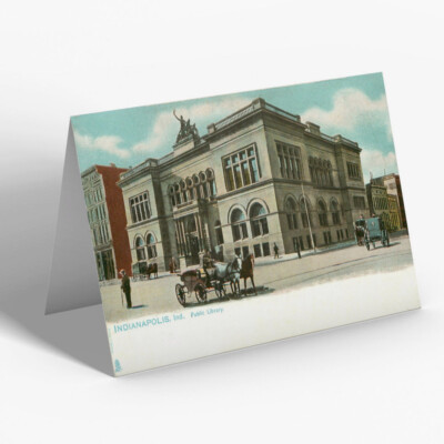 GREETING CARD - Vintage Indiana USA - Indianapolis. Public Library ...