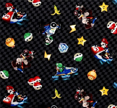 Nintendo Super Mario Character Checkered Toss 2015 Nintendo Fabric - 2 ...