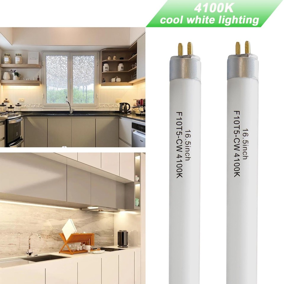 16inch F10T5 CW 10watt Fluorescent Bulb, 4100K Cool White Light, T5 10W ...