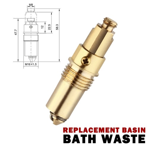 Brass Replacement Basin Sink Bath Waste Easy Pop Up Click Clack Plug ...