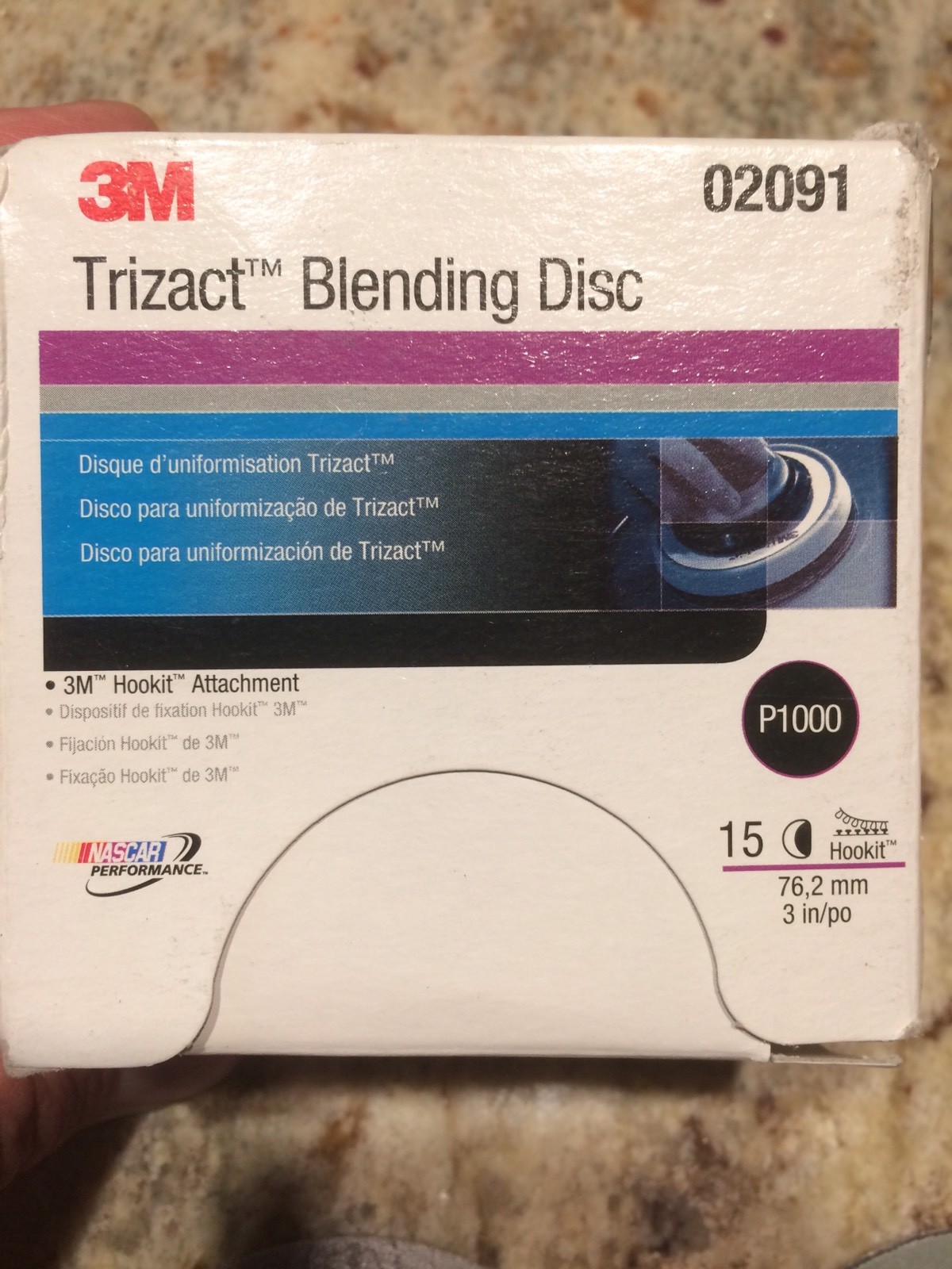 3M Trizact Foam Blending 1000 Grit 3" Hookit DA Sandpaper (single disc ...