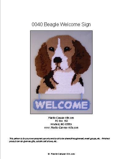 Beagle Dog Welcome Sign- Plastic Canvas Pattern or Kit | eBay