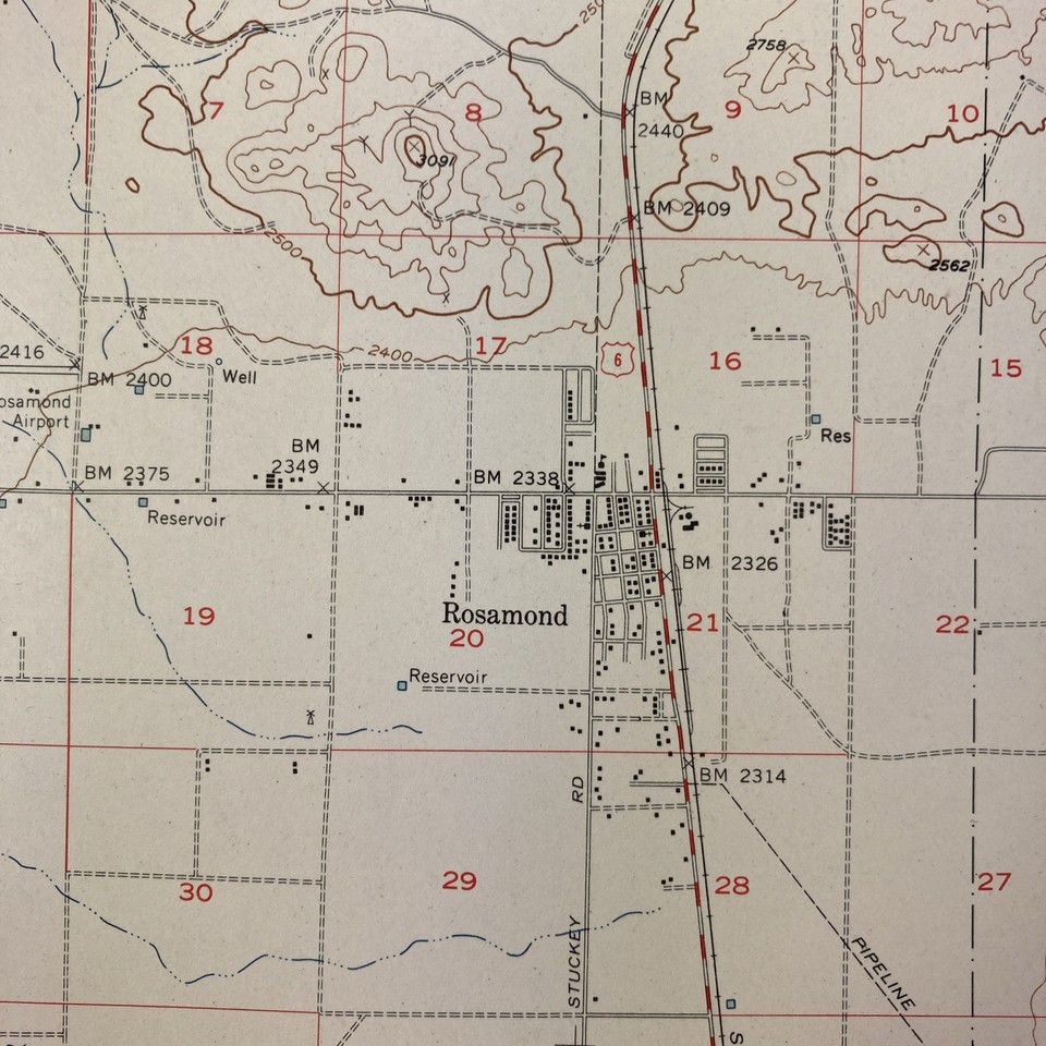 Rosamond CA Quadrangle 1956 Topo Map California Vintage USGS | eBay