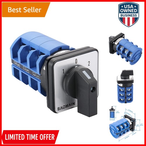 Universal Rotary Changeover Switch 660V 63A 3-Position 3-Phase Panel ...