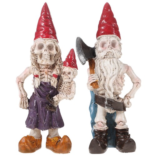 2 Pcs Halloween Craft Adorn Dwarf Decoration Garden Ornament Funny ...