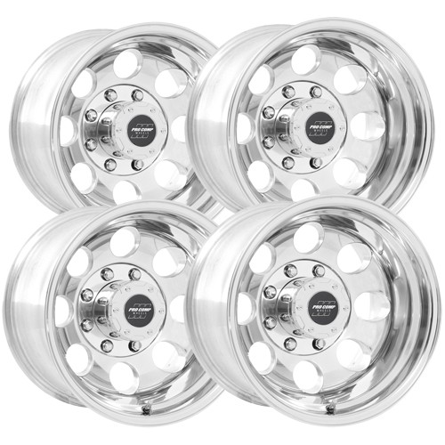 (Set of 4) Pro Comp PA69 Vintage 18x9 8x6.5" -6mm Polished Wheels Rims ...