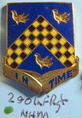 Army DUI DI CB clutchback 290th INFANTRY REGIMENT inf rgt Nhm 75th ...