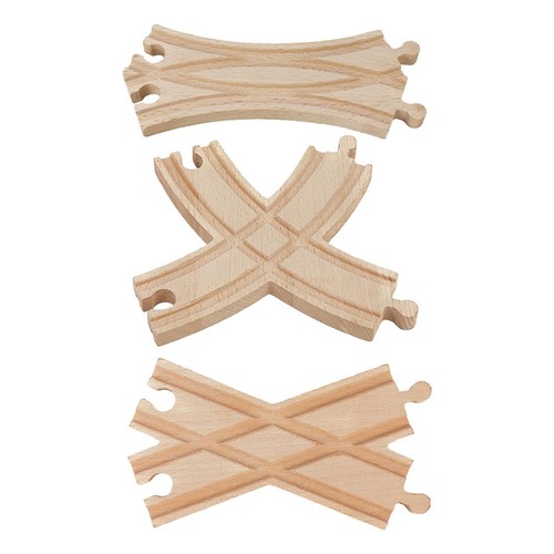 Wooden Train Track Assemble Blocks, Train Station Accessory Train ...