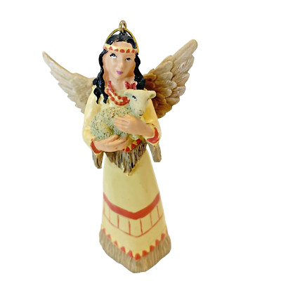 Native American Angel Holding Lamb Ornament Hanging Christmas Figurine ...