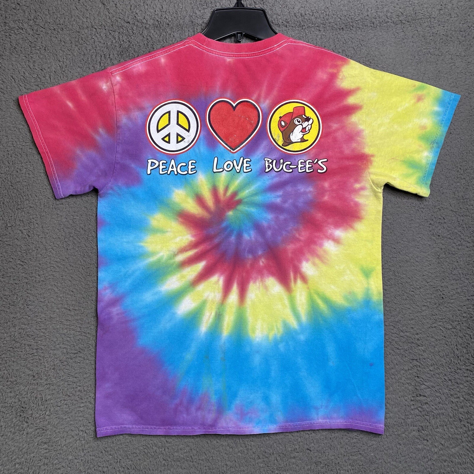 Buc ees "Peace Love & Buc-ee's" Tie Dye T Shirt Mens … - Gem