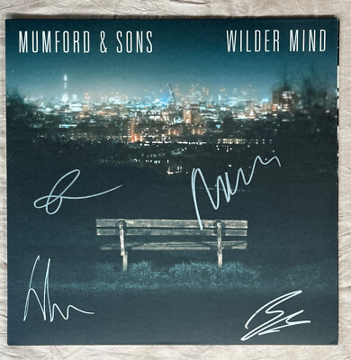 MUMFORD & SONS FULLY AUTOGRAPHED 2015 WILDER MIND 12" LP 1st press ...