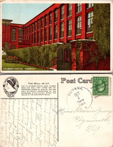 Columbian Rope Company Ivy Covered Mill Auburn New York Postcard | eBay