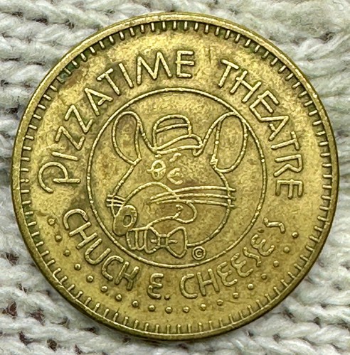 1982 CHUCK E CHEESE'S TOKEN BRASS PizzaTime rare variety Showbiz play ...
