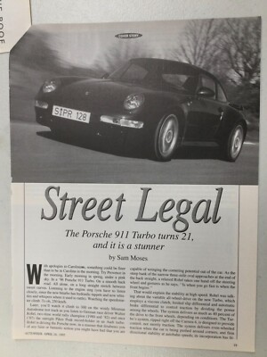 MISC2586 Vintage Article Porsche 911 Turbo April 24, 1995 4 page | eBay