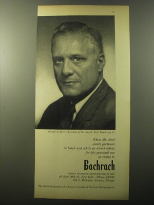1960 Bachrach Photography Ad - George D. Beck, Beck Engraving | eBay