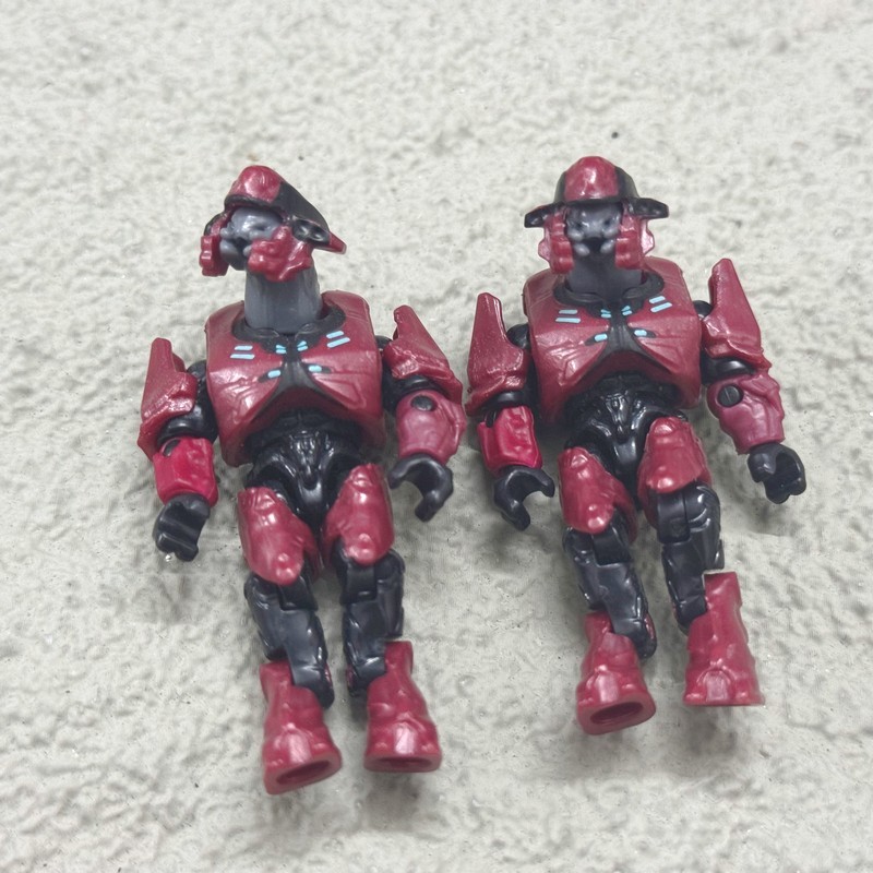 2pcs Mega Bloks Construx Halo Universe Elite Red Micro Action Figures ...