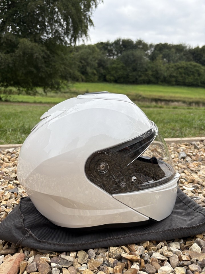 HJC I90 PLAIN PEARL WHITE FLIP UP MODULAR MOTORCYCLE MOTORBIKE HELMET | eBay UK