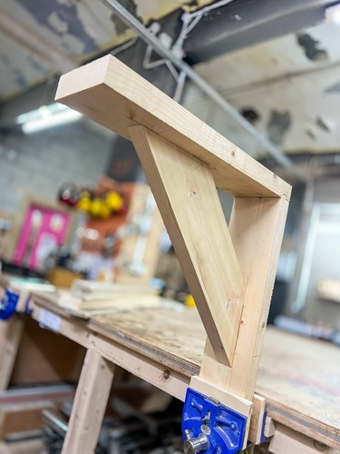 2x Large Pine Wood Gallow Brackets/Supports - Outdoor Structure Porch ...