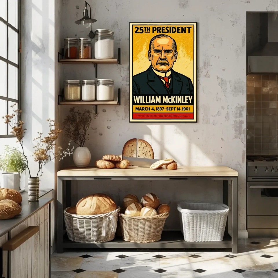 William McKinley 25th President of the United States Inked Comic Style ...