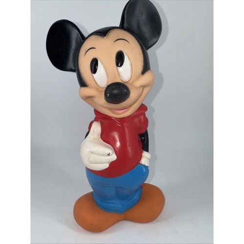Mickey Mouse Piggy Bank Plastic Vinyl Coin Slot Walt Disney ILLCO 1970s ...