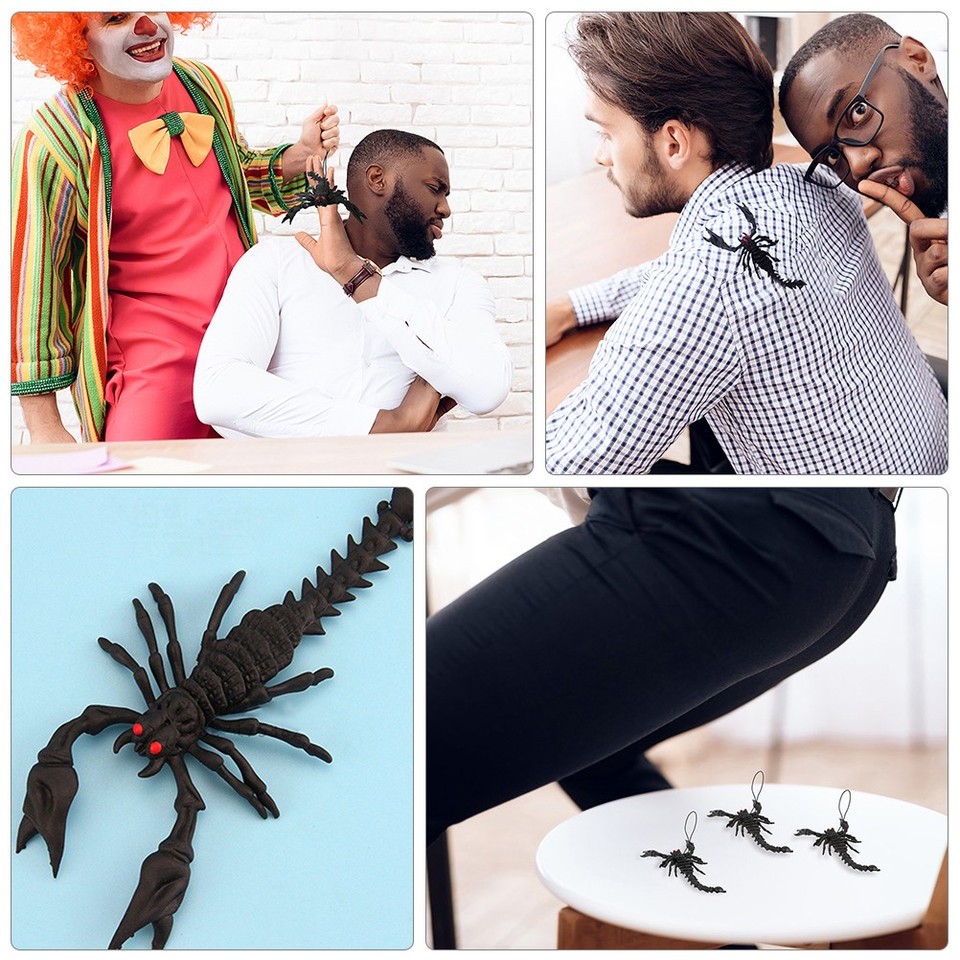 8Pcs Fake Halloween Toys Simulate TPR Animal Toys Imitation Scorpion ...