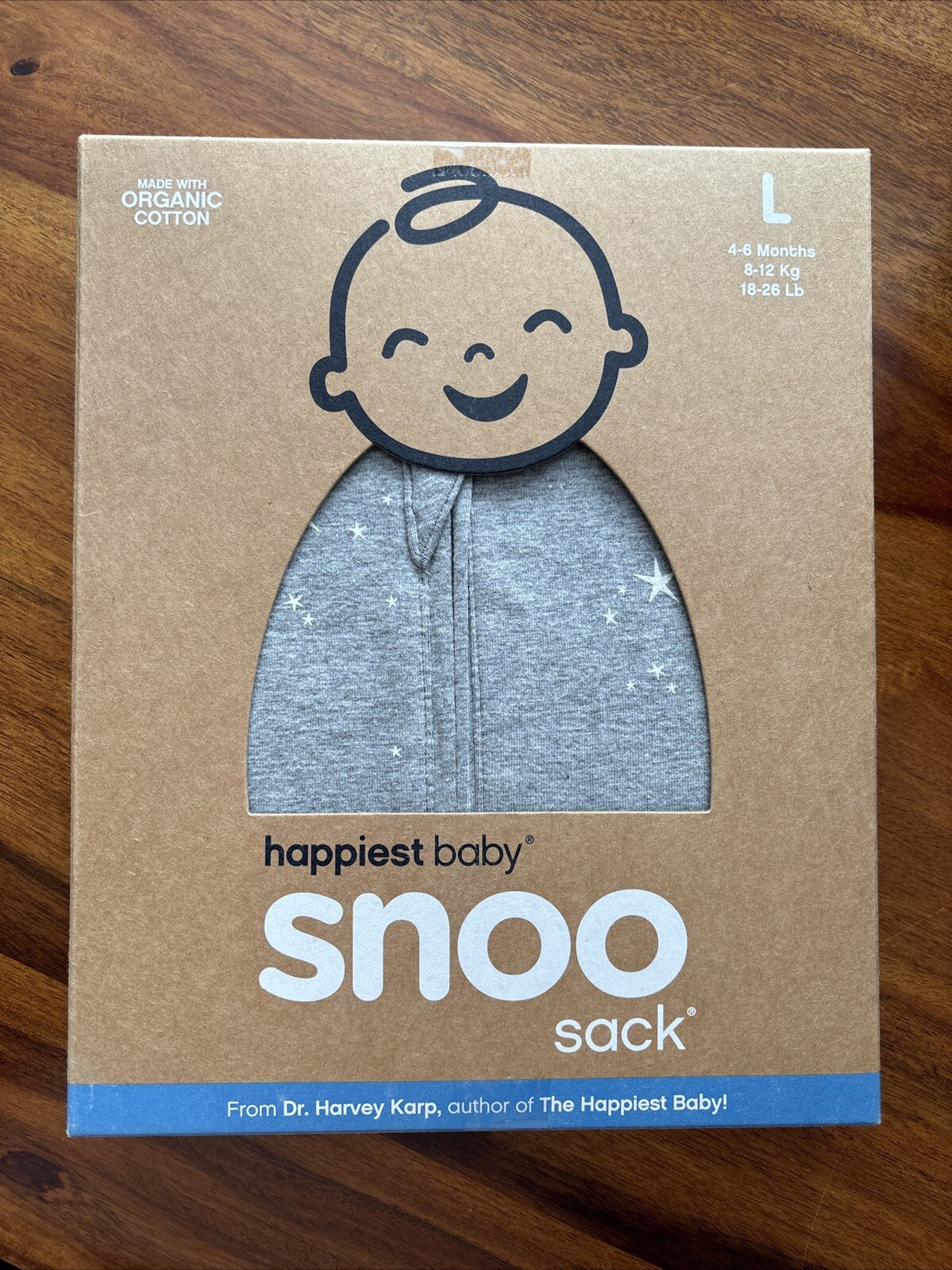 Happiest Baby SNOO Sleep Sack Swaddle Organic Cotton Unisex Grey Large ...