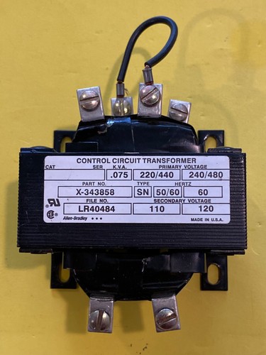 ALLEN-BRADLEY X-343858, .075 KVA, Control Circuit Transformer. Free US ...