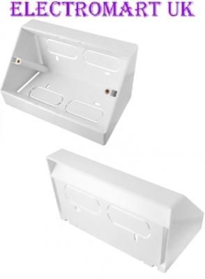 2 GANG SOCKET PATTRESS BACK BOX 45 DEGREE ANGLED SURFACE MOUNT WORK ...