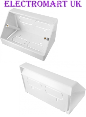 2 GANG SOCKET PATTRESS BACK BOX 45 DEGREE ANGLED SURFACE MOUNT WORK ...