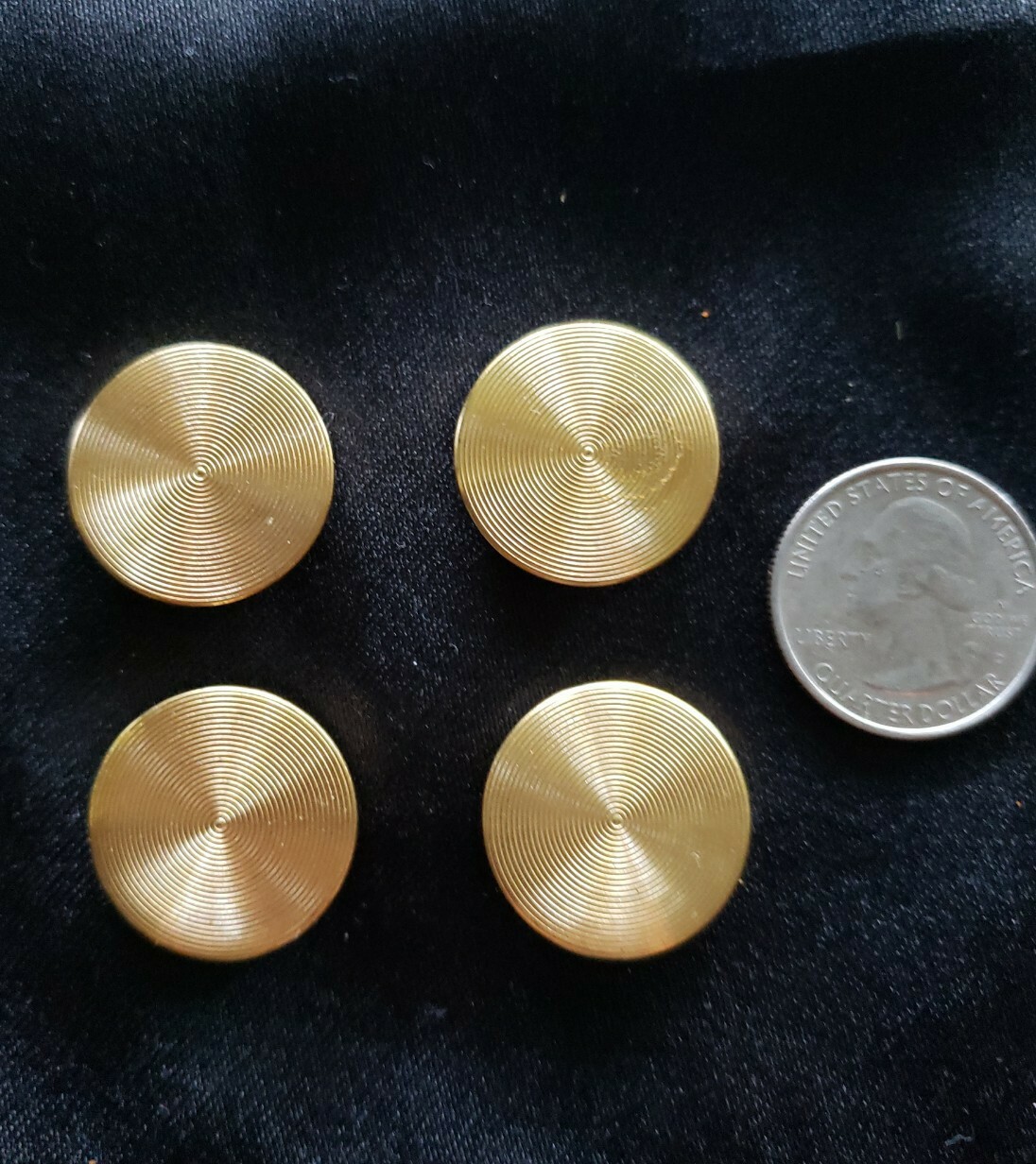 Lot of 4 Large Shiny Gold Tone Metal Buttons 7/8"" 22 mm | eBay