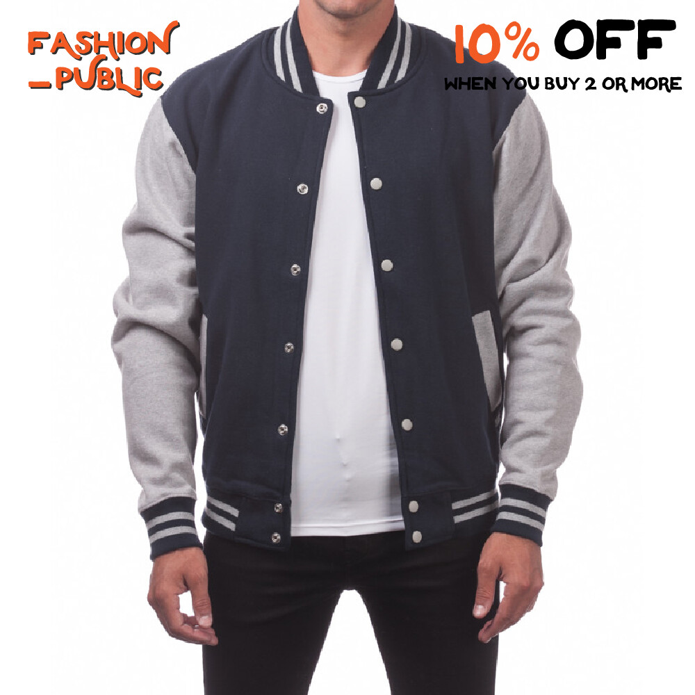 Buy Proclub Pro Club Men's Heavyweight Varsity Jacket Snap-front ...